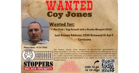 Wanted Wednesday Coy Jones (01/31/2024) - Press Releases - Navarro ...